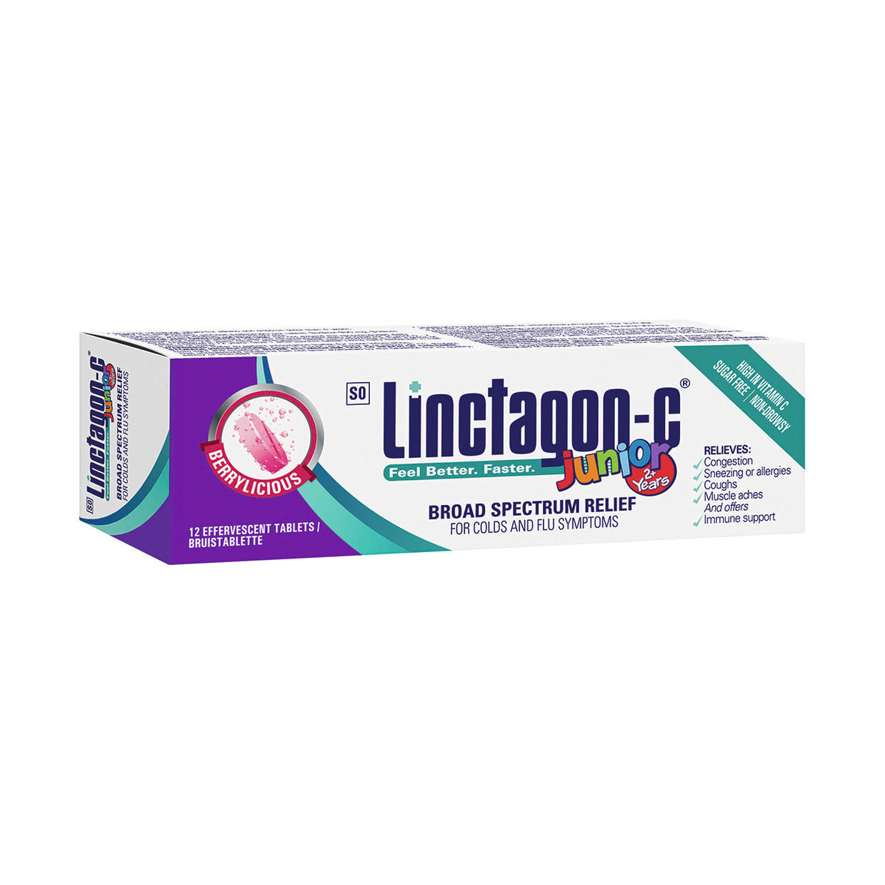 Linctagon-C Junior Berry 12 Effervescent Tablets - Med365