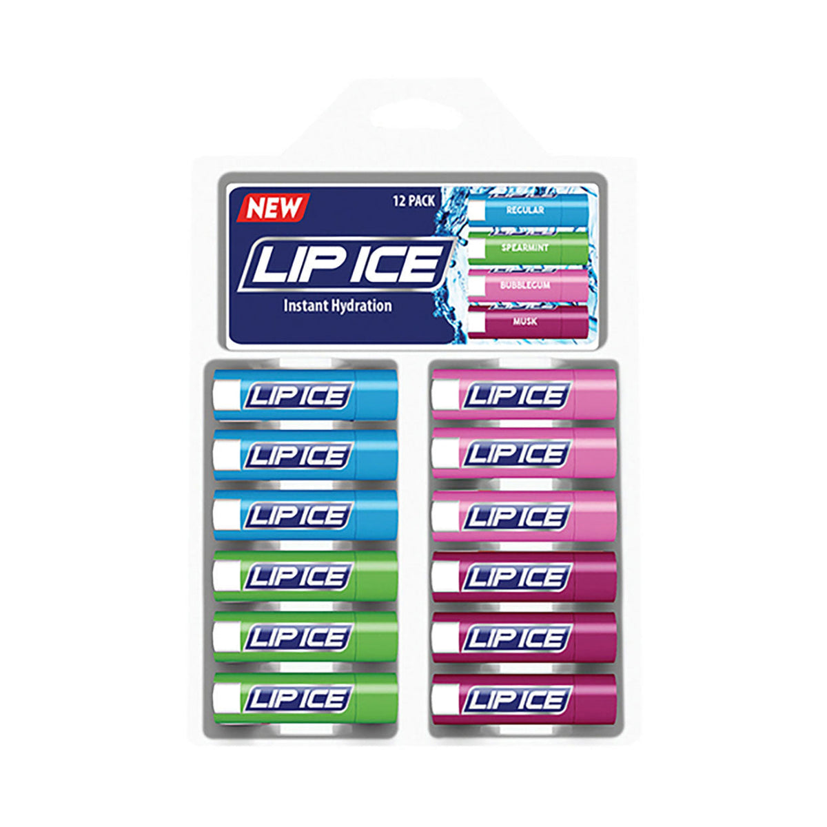 Lip Ice Lip Balm Assorted Wax Tray 12 Pack - Med365