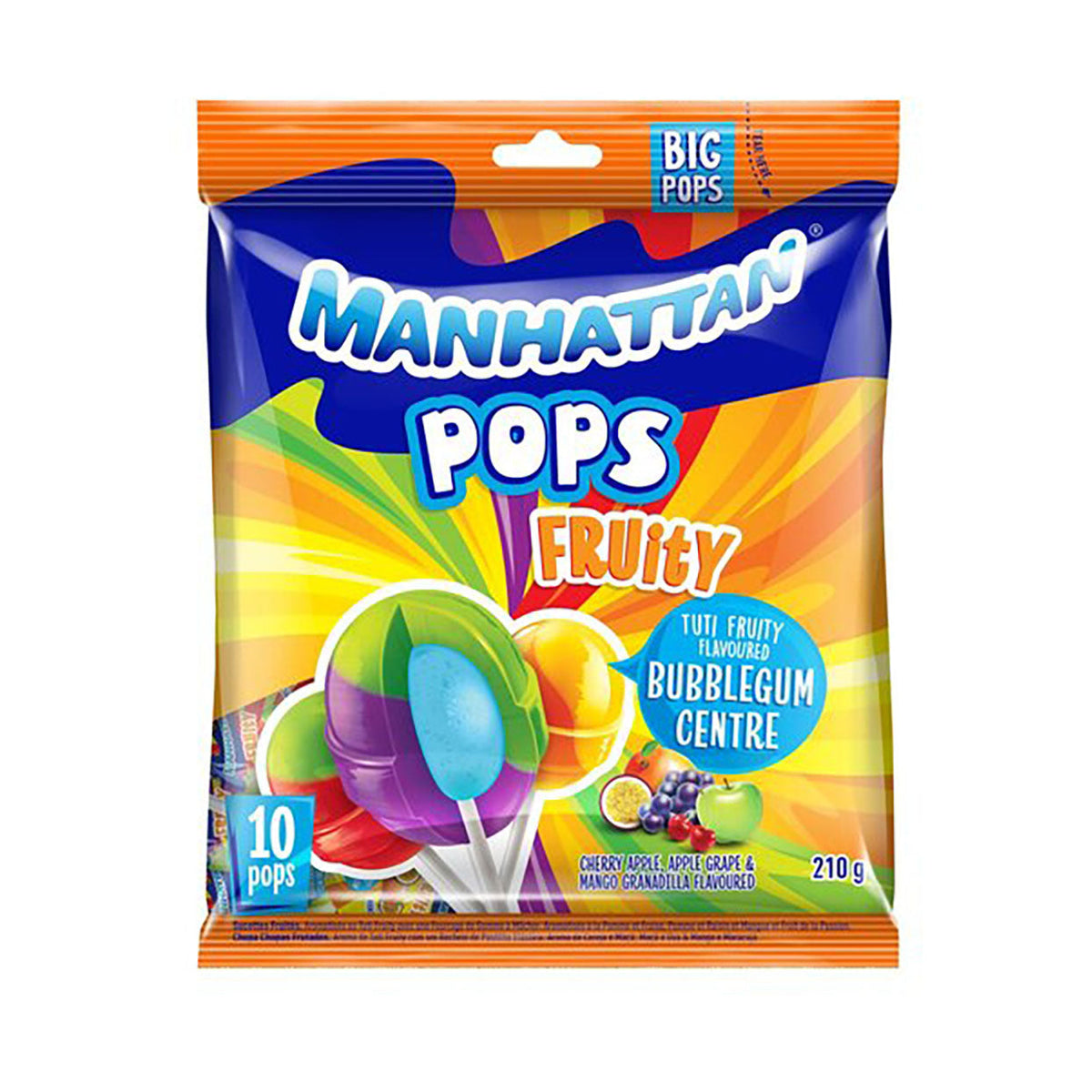 Manhattan Pops Fruity 210g - Med365
