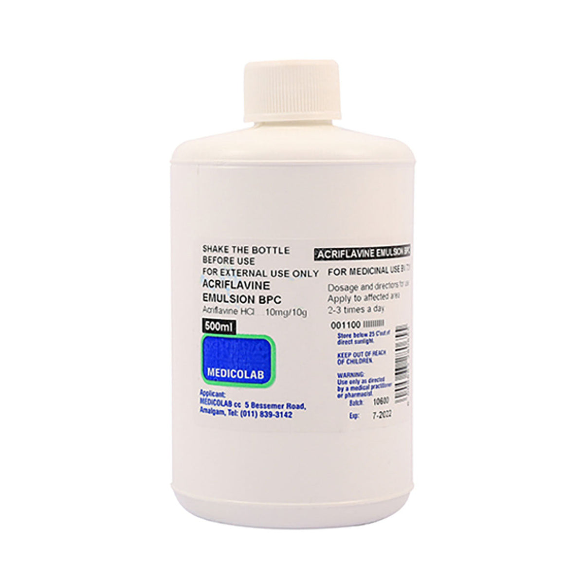 Medicolab Acriflavine Emulsion 500ml - Med365