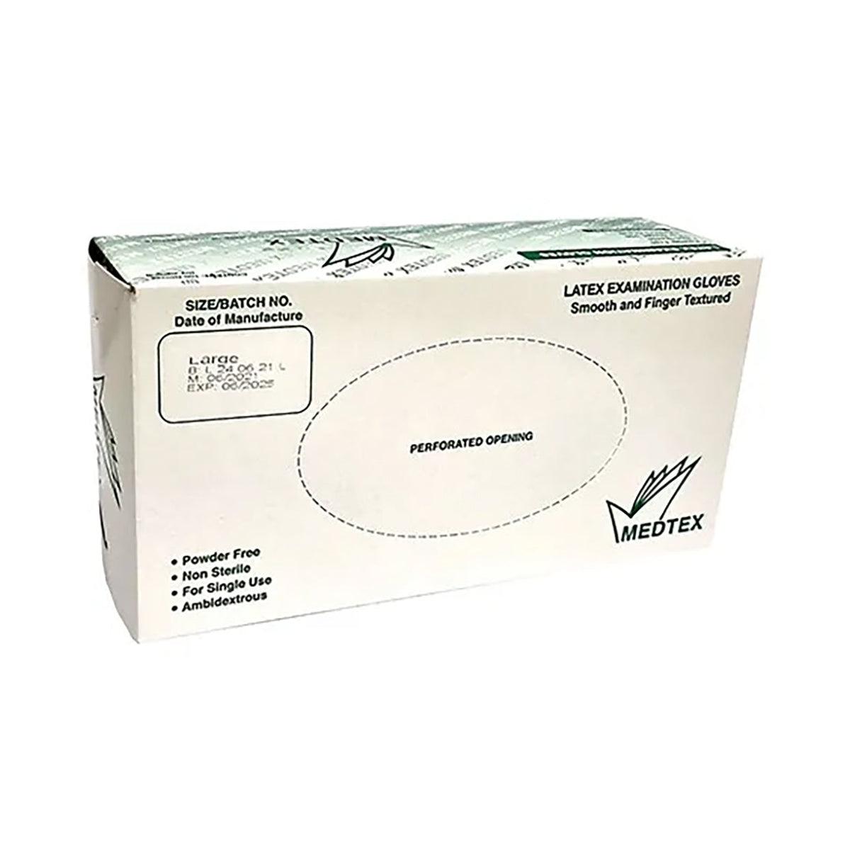 Medtex Glove Exam Latex Powder Free Large 100 Pack - Med365