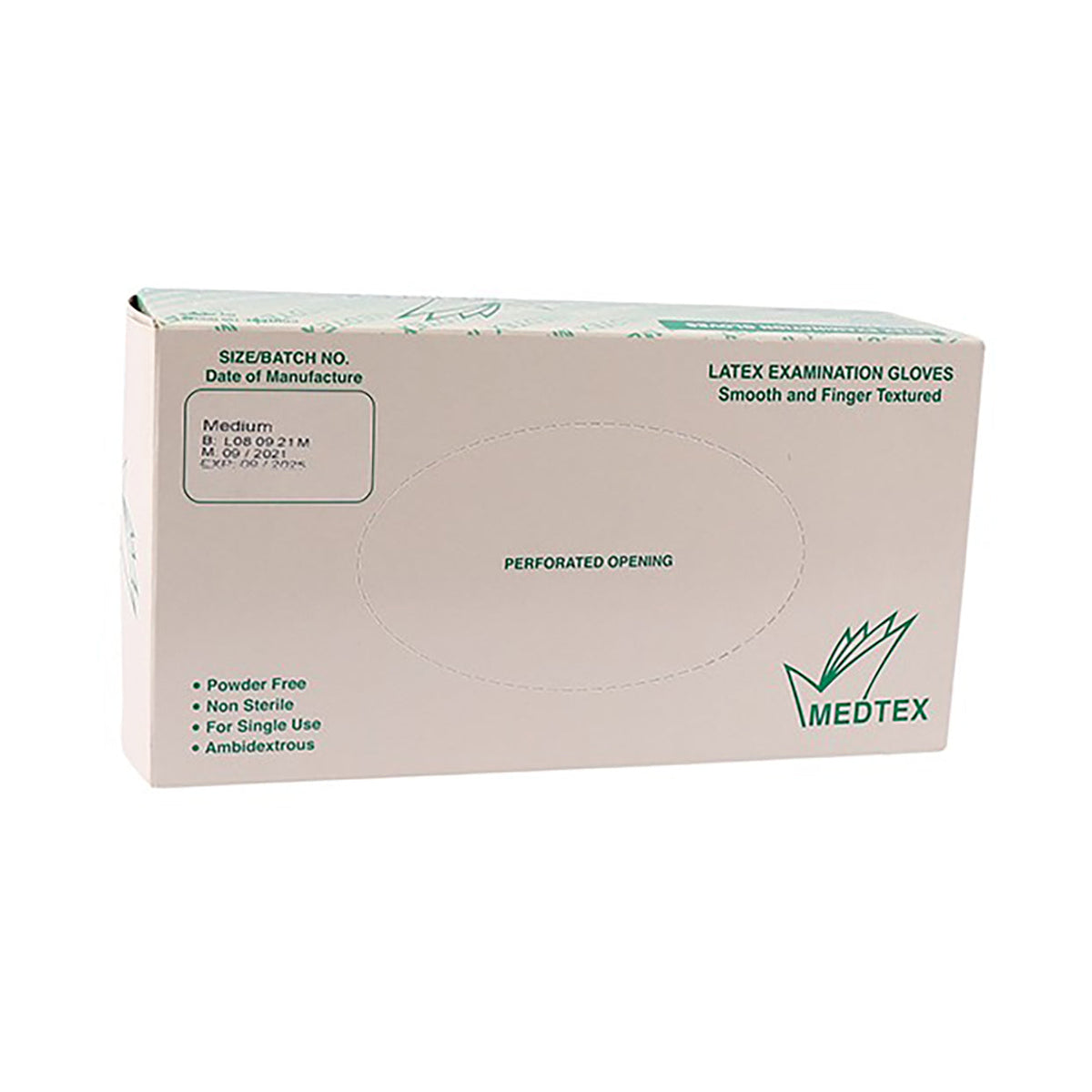 Medtex Glove Exam Latex Powder Free Medium 100 Pack - Med365