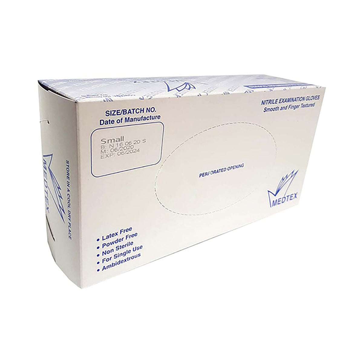 Medtex Glove Exam Nitrile Powder Free Small 100 Pack - Med365