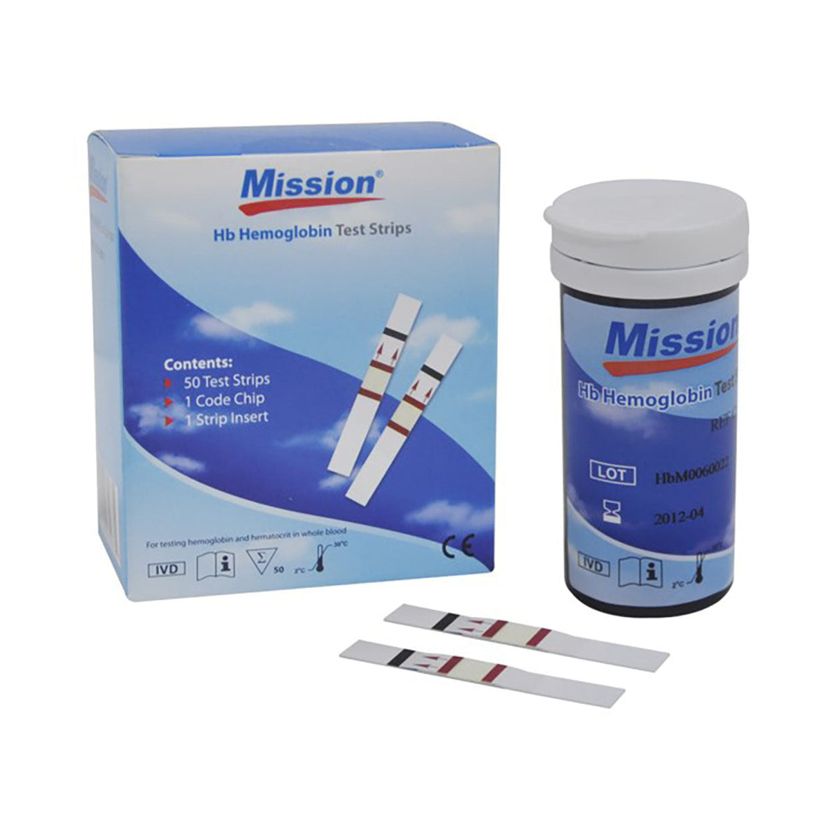 Mission Haemoglobin HB Test Strips 50 Pack - Med365