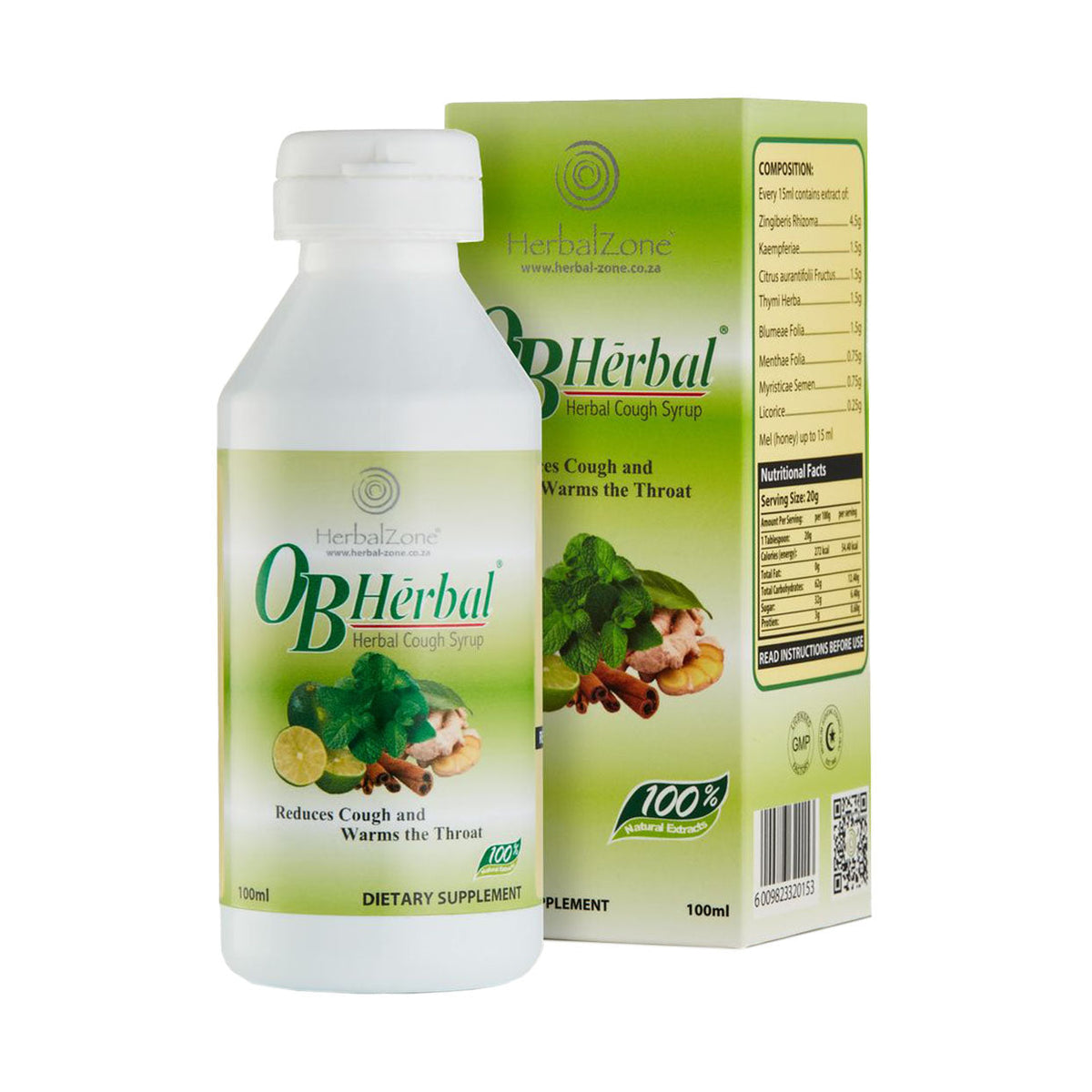 OB Herbal Natural Cough Syrup 100ml - Med365