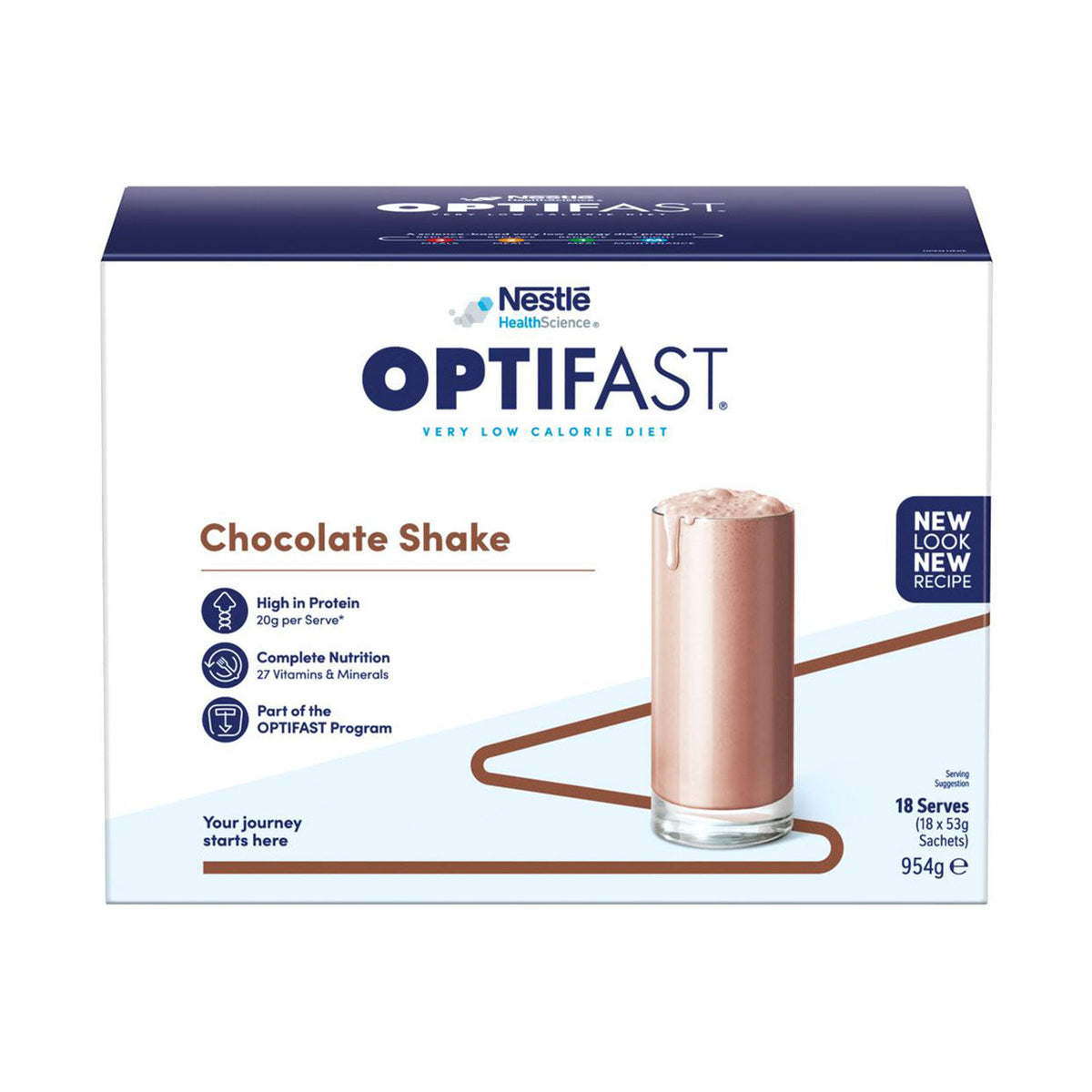 Optifast Shake Chocolate 53g x 18 Sachets - Med365
