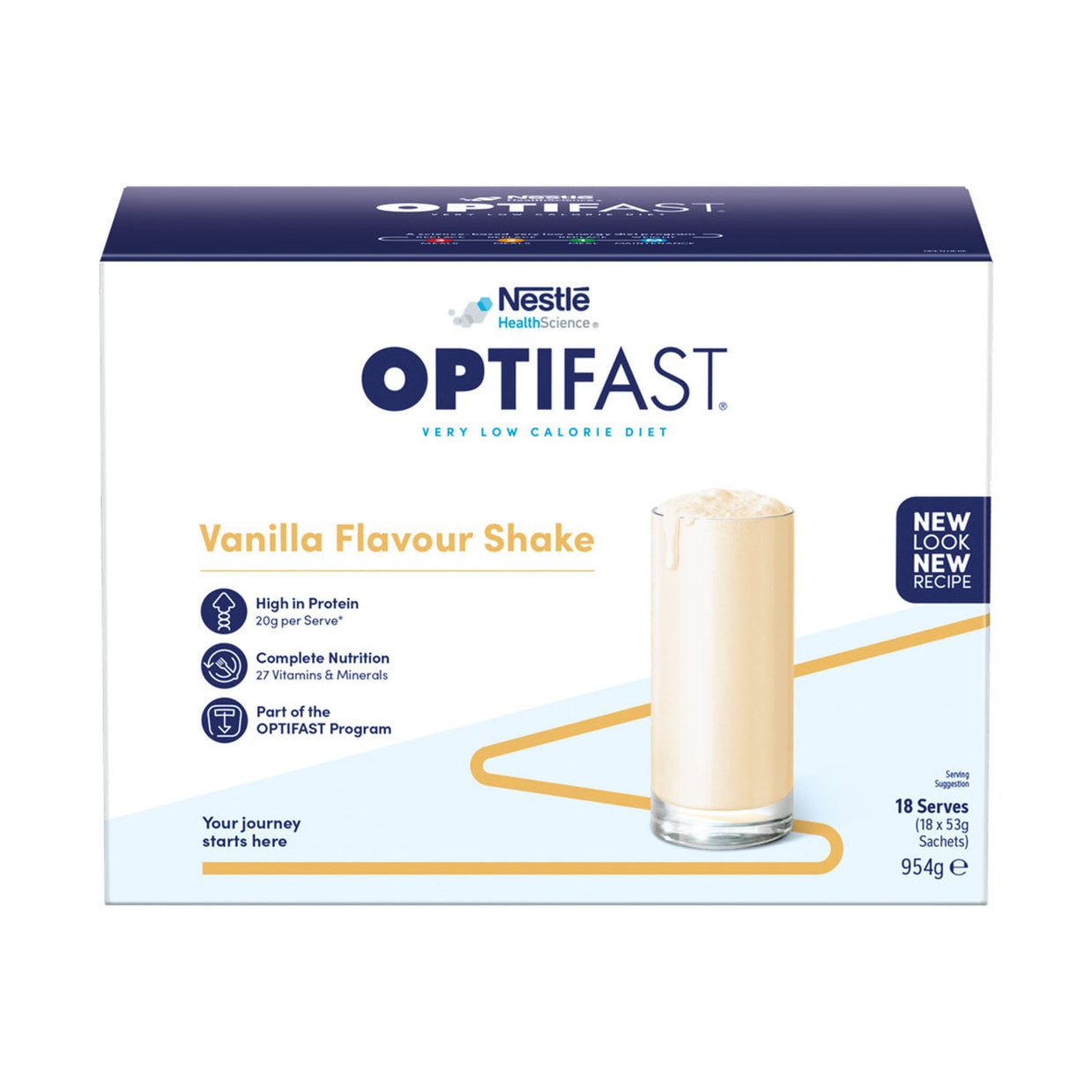 Optifast Shake Vanilla 53g x 18 Sachets - Med365