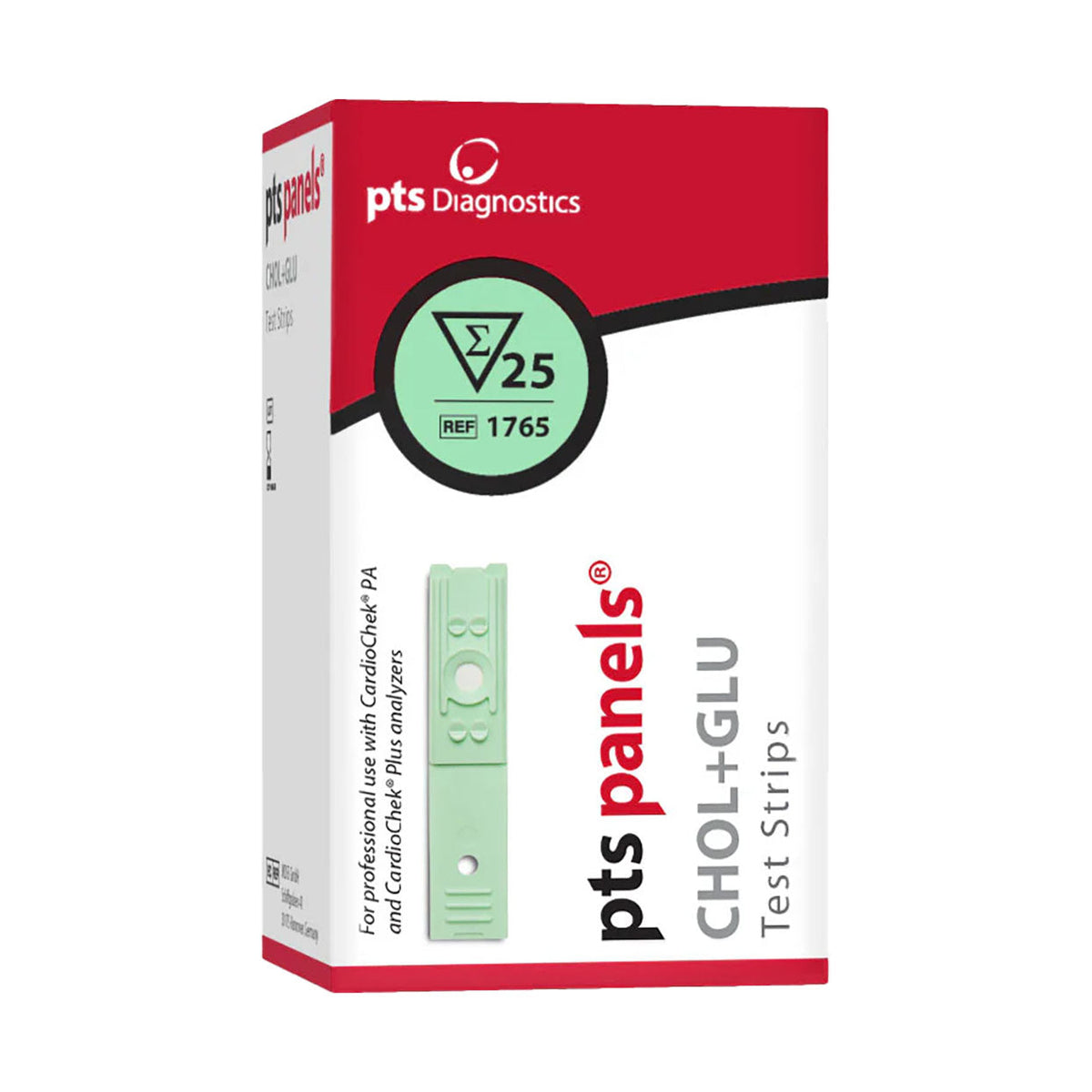 PTS Diagnostics Panels Cholesterol & Glucose With Pipettes 25 Pack - Med365