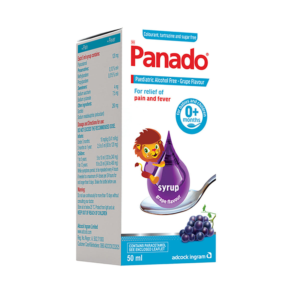 Panado Paediatric Alcohol Free Grape Syrup 50ml - Med365