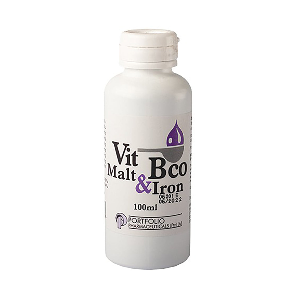 Portfoli Vit B Co Malt Iron Syrup 100ml - Med365