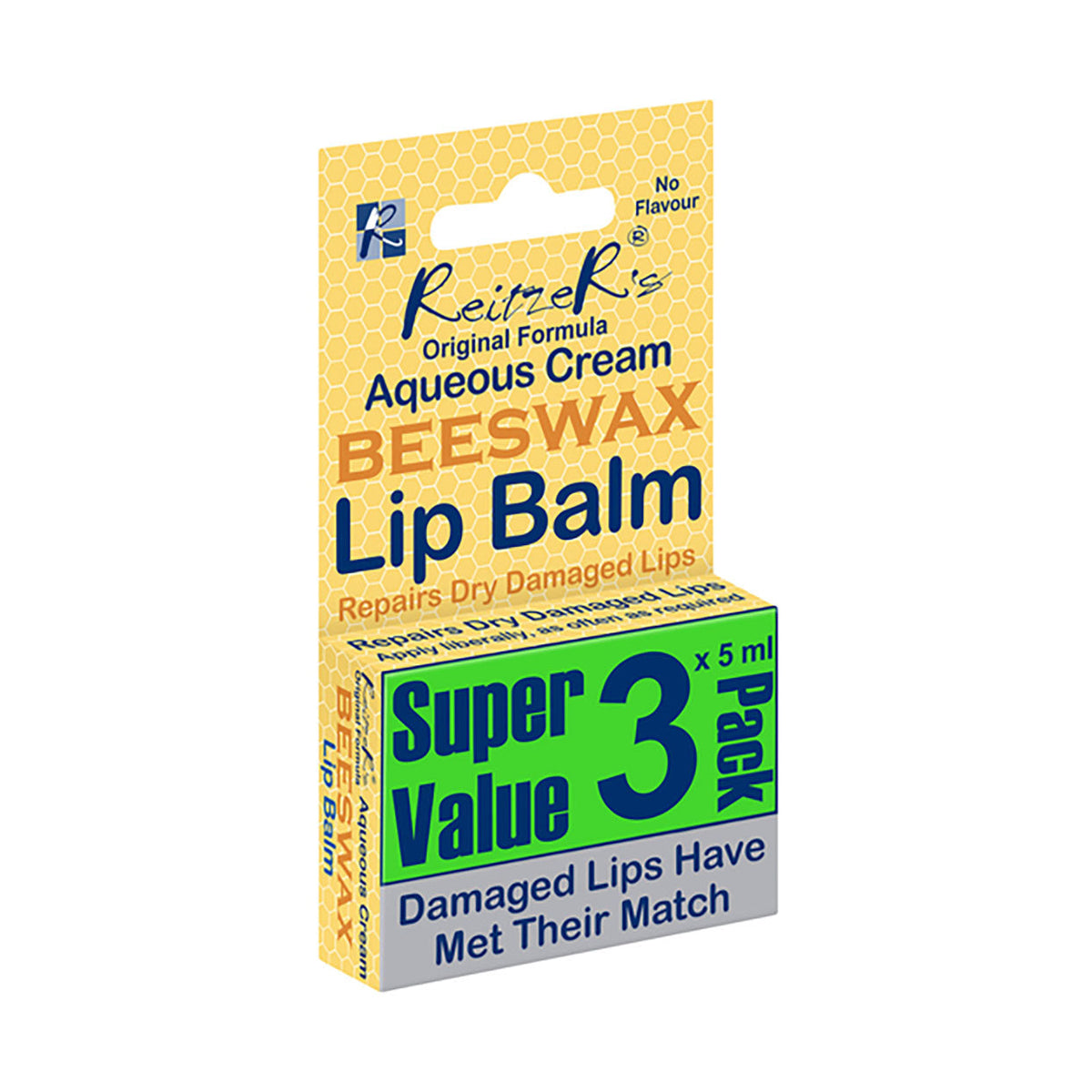 Reitzer Aqueous Beeswax Lip Balm 5ml 3 Pack - Med365