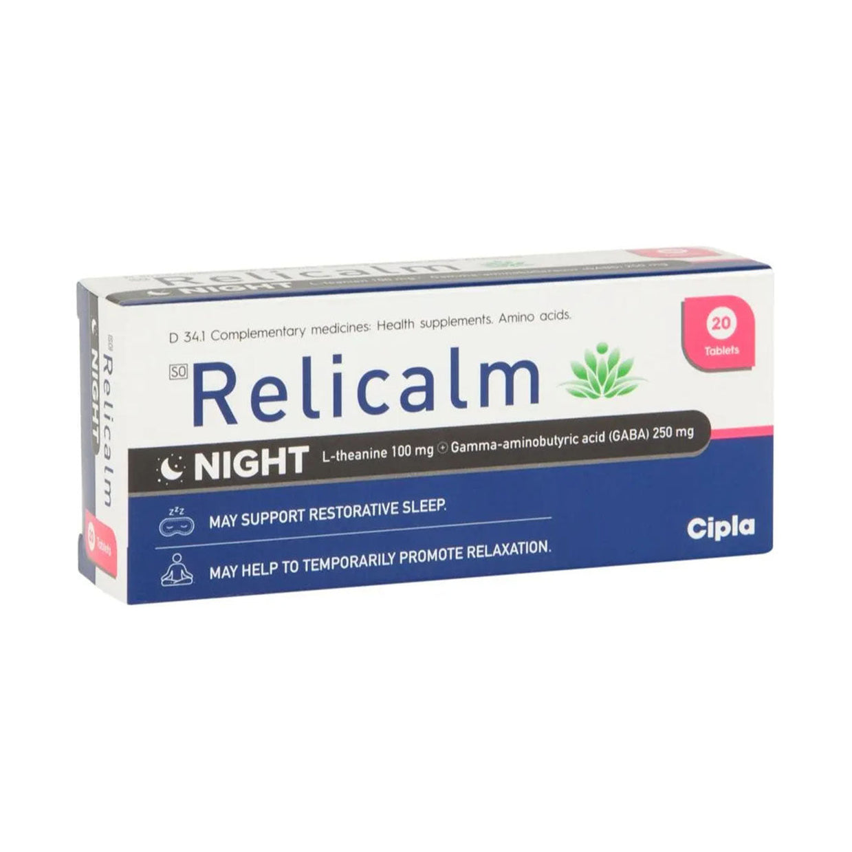 Relicalm Night 20 Tablets - Med365