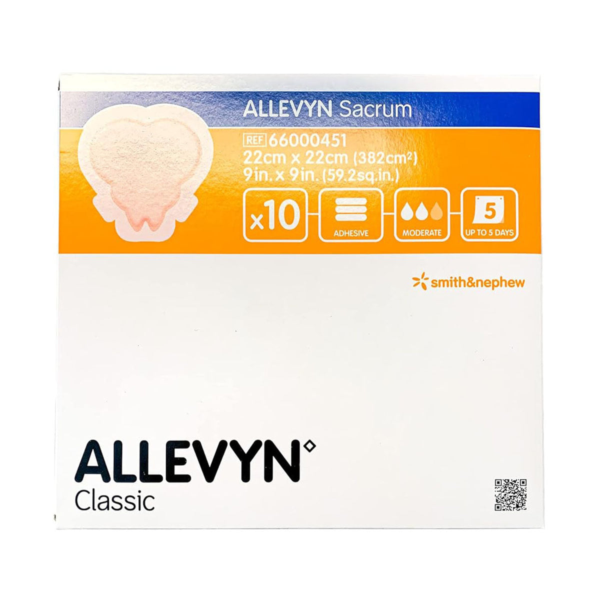 Smith & Nephew Allevyn Sacrum Large 22 x 22cm 10 Pack - Med365
