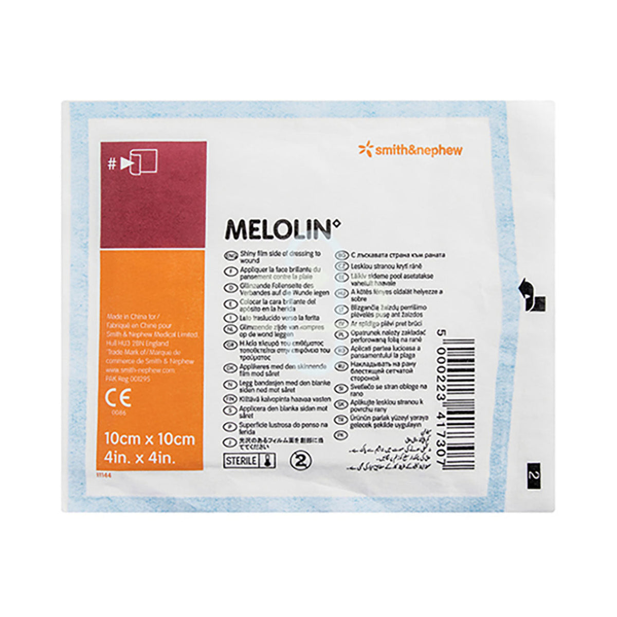 Smith & Nephew Melolin Burn Non-Medicated 100 x 100mm 1 Unit - Med365