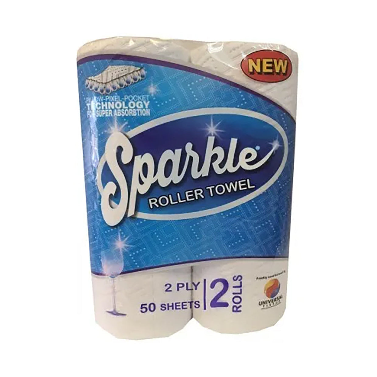 Sparkle Towel Roll 2 Ply 50 Sheets 2 Pack - Med365