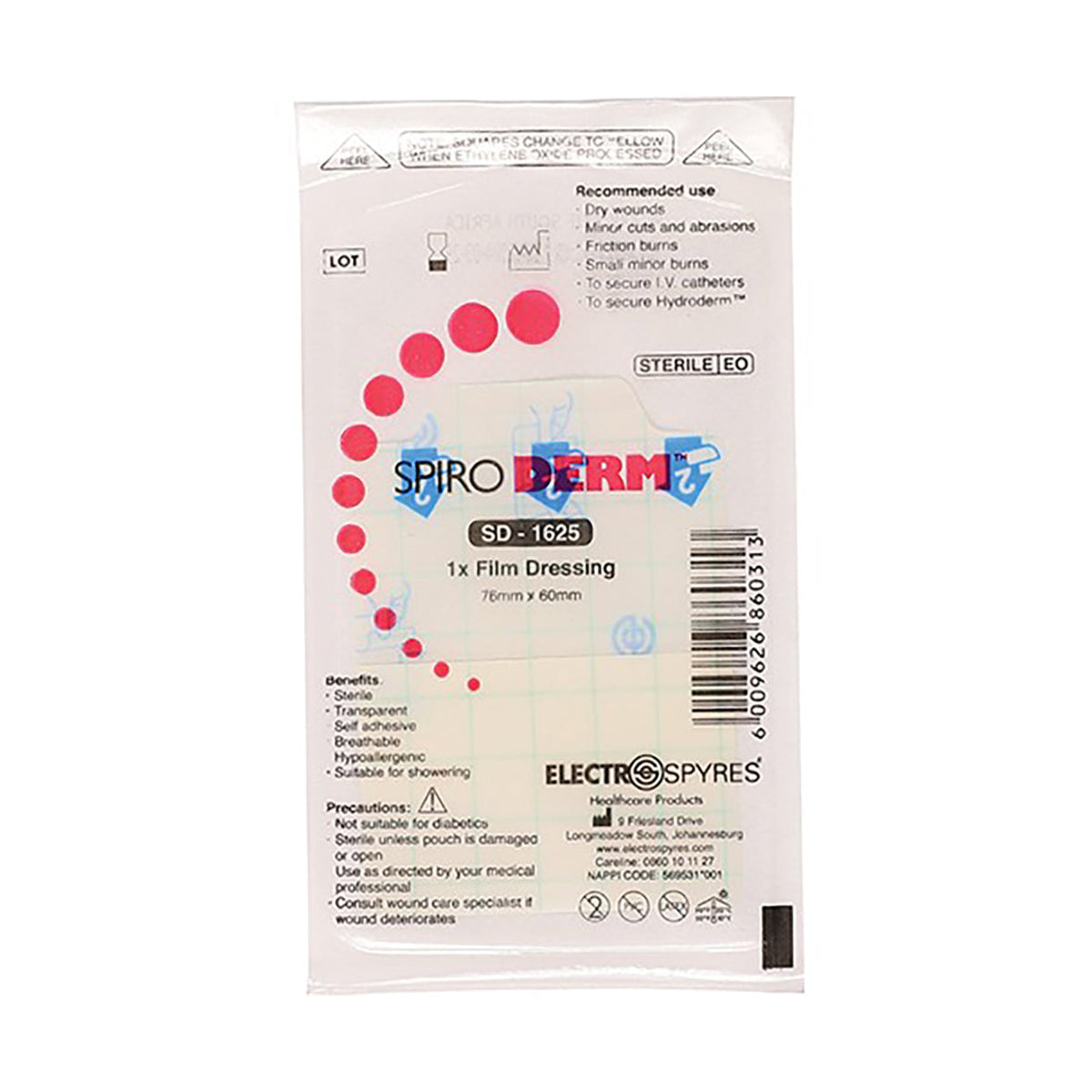 Spiroderm Butterfly Dressing 60 X 70mm 1 Unit - Med365