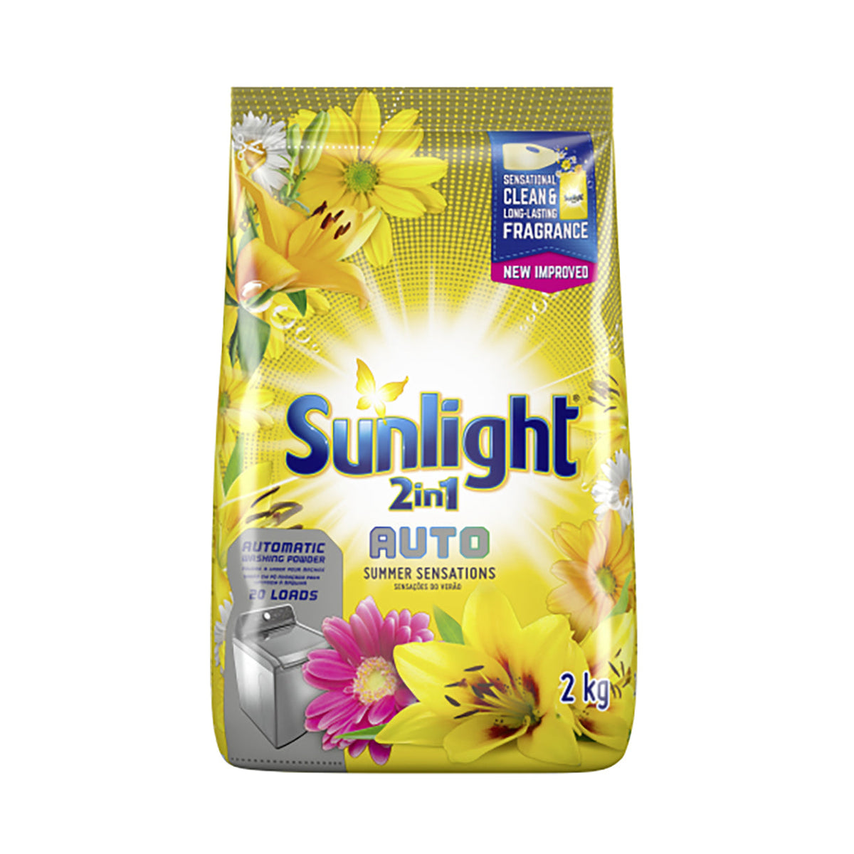Sunlight 2 in 1 Auto Washing Powder Summer Sensations 2kg - Med365