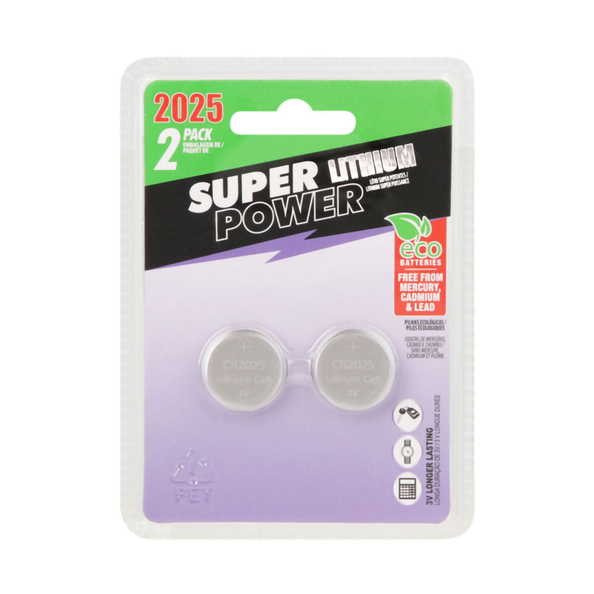 Super Power 3V Lithium button Cell 2 Cr2025 2 Pack - Med365