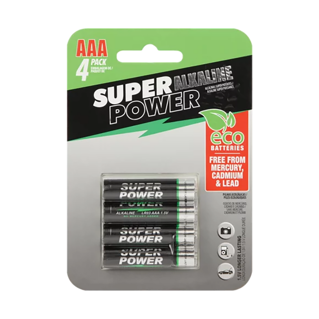 Super Power AAA Alkaline Batteries 4 Pack - Med365