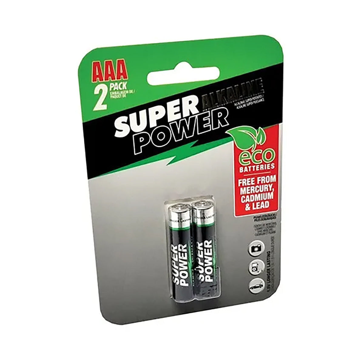 Super Power Alkaline Batteries AAA 2 Pack - Med365