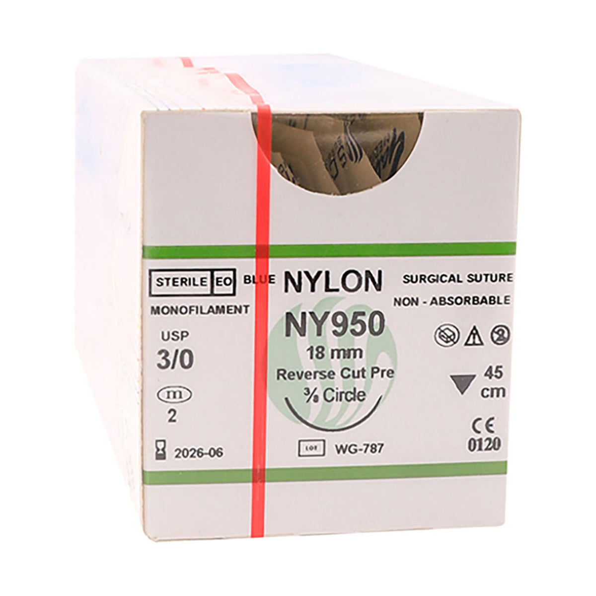 Sutures Nylon 3/0 18mm Rc 45cm Ny950 12 Pack - Med365