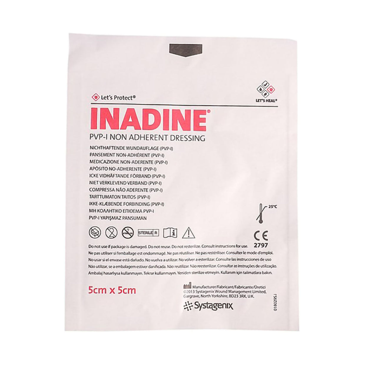 Systagenix Inadine Wound Dressing 5cm x 5cm 1 Unit - Med365