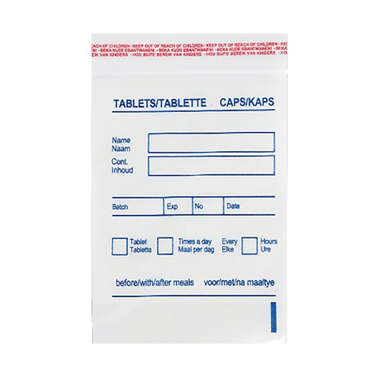 Tablet Bag Printed 75 x 115mm 1000 Pack - Med365