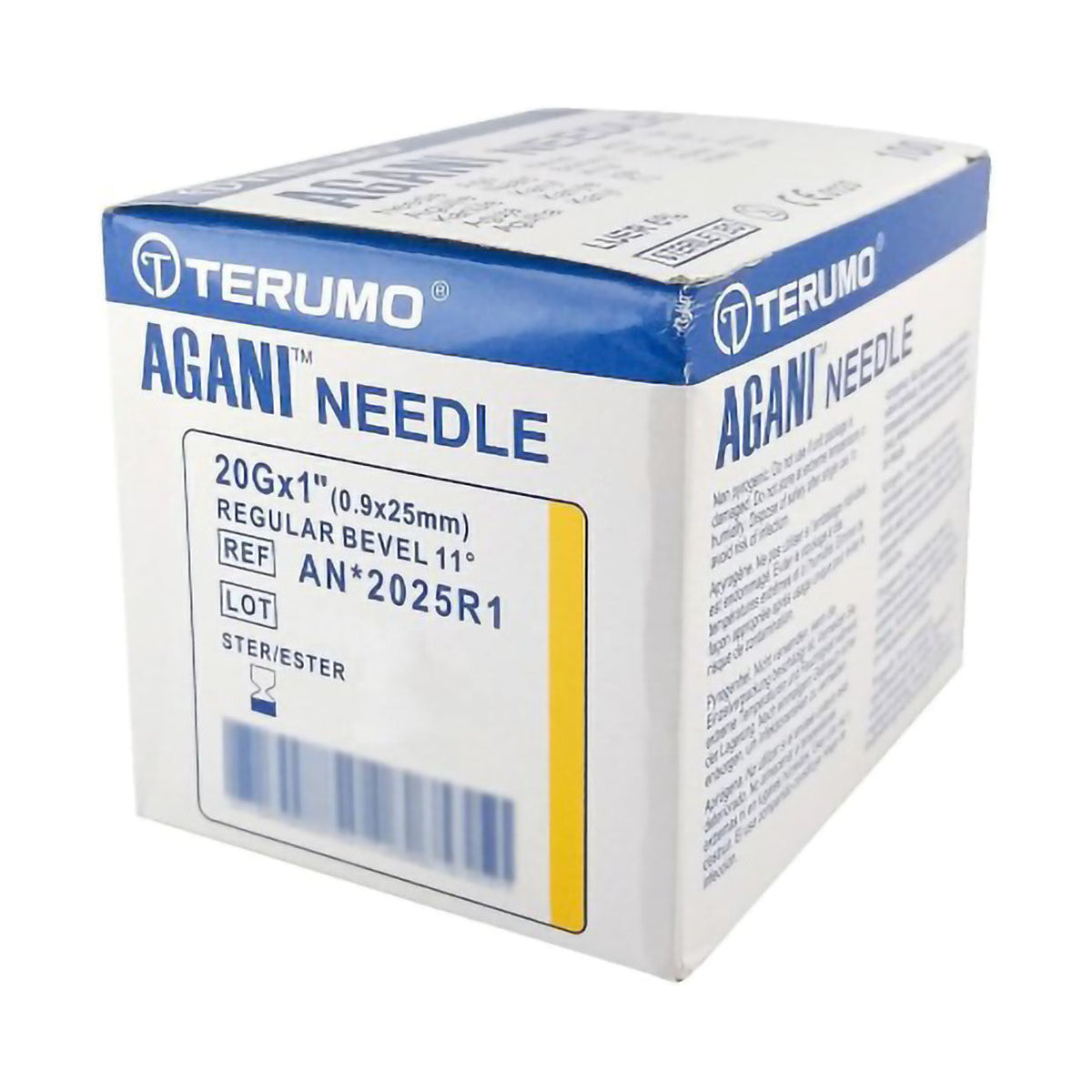 Terumo Needle 20g x 25mm Yellow 100 Pack - Med365