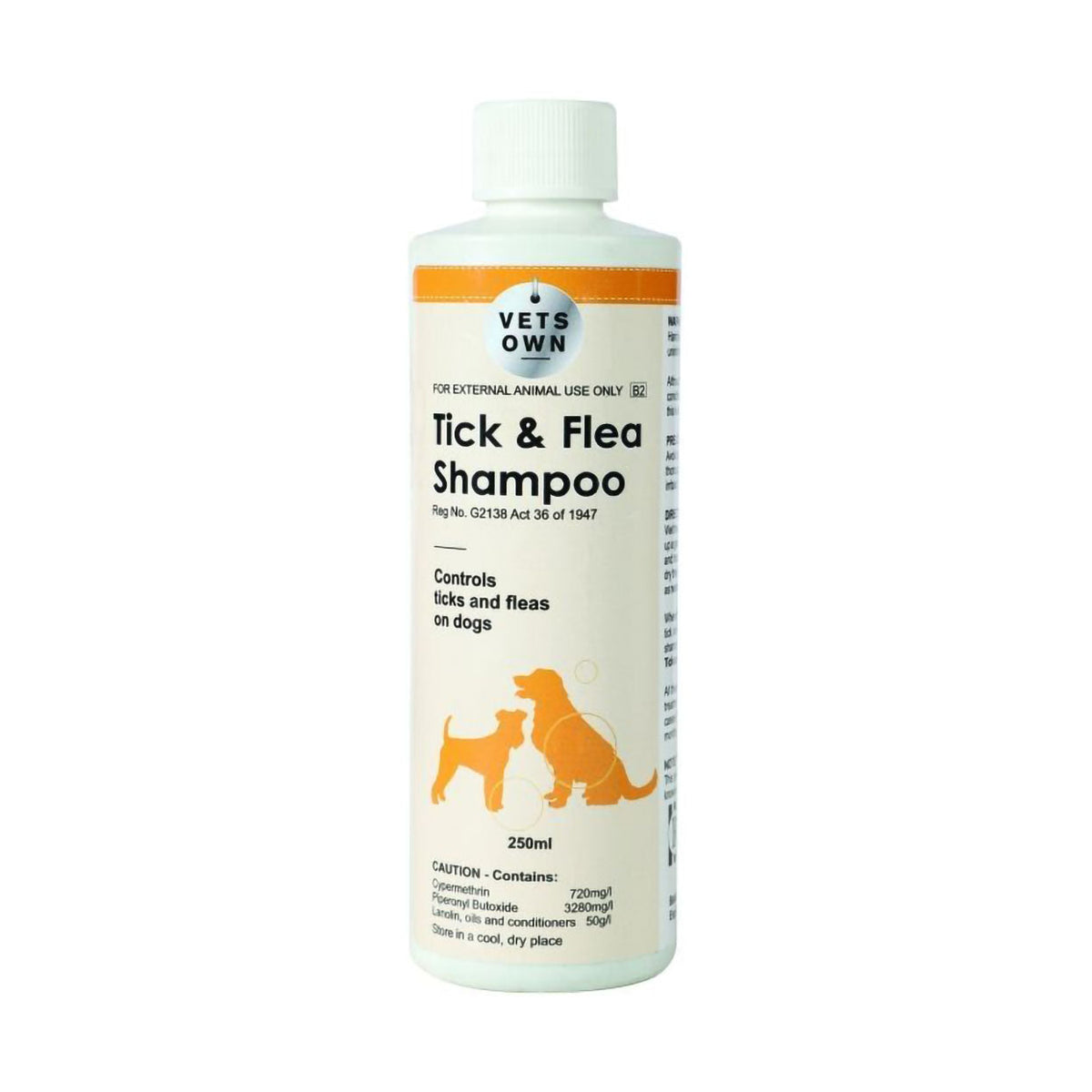 Vets Own Tick & Flea Shampoo 250ml - Med365