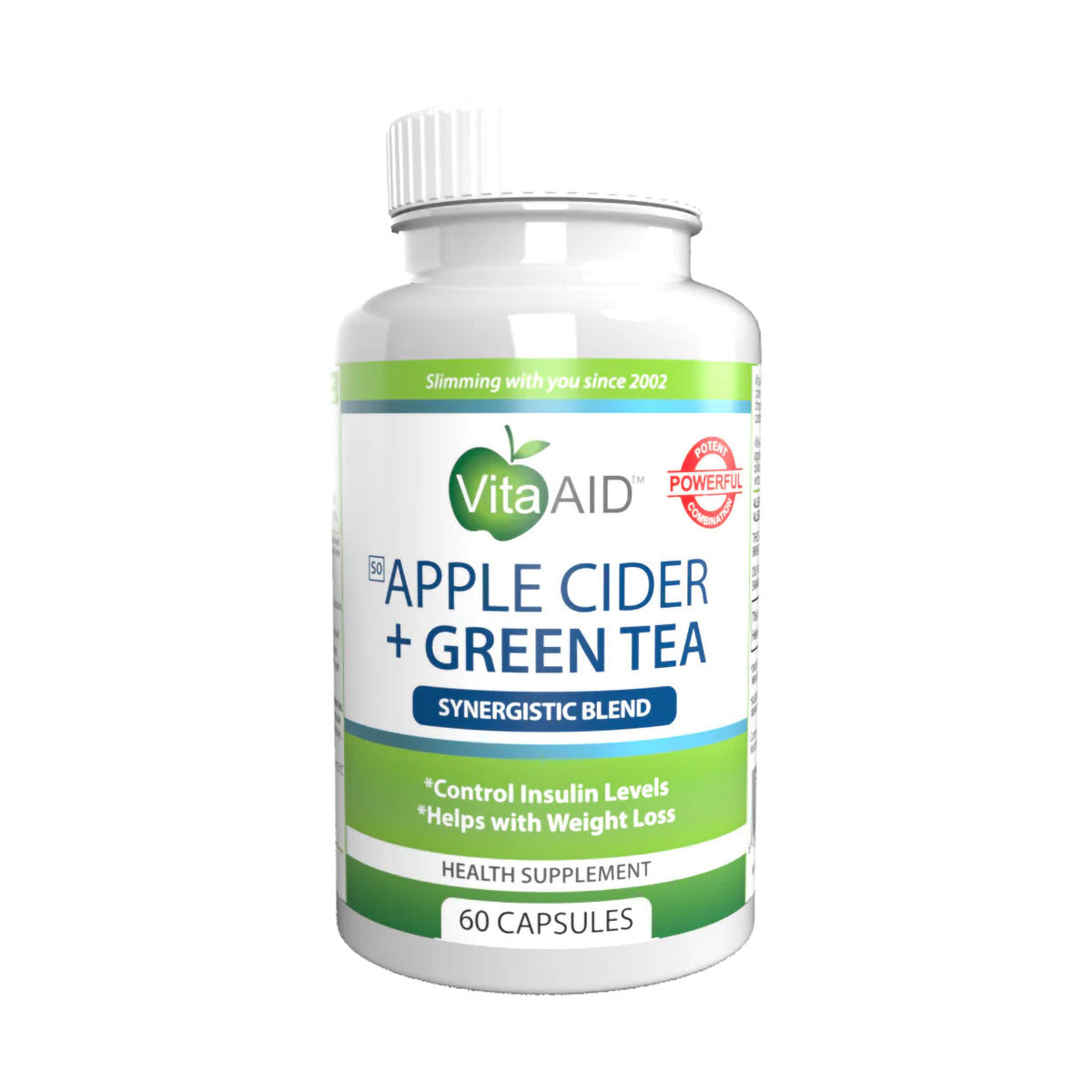 Vita-Aid Apple Cider & Green Tea 60 Capsules - Med365
