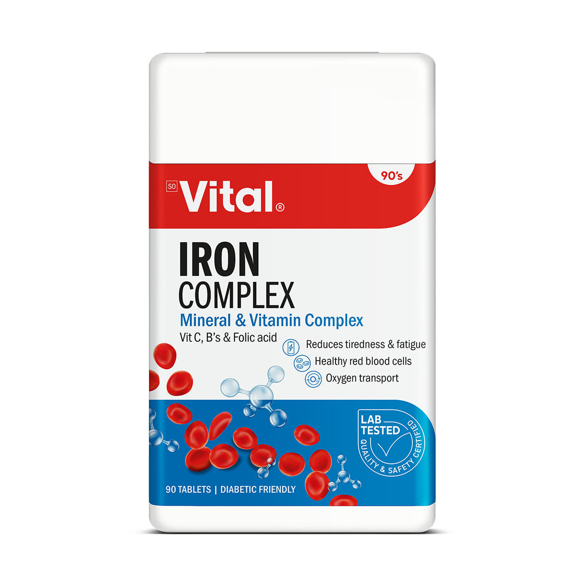Vital Iron Complex 90 Tablets - Med365