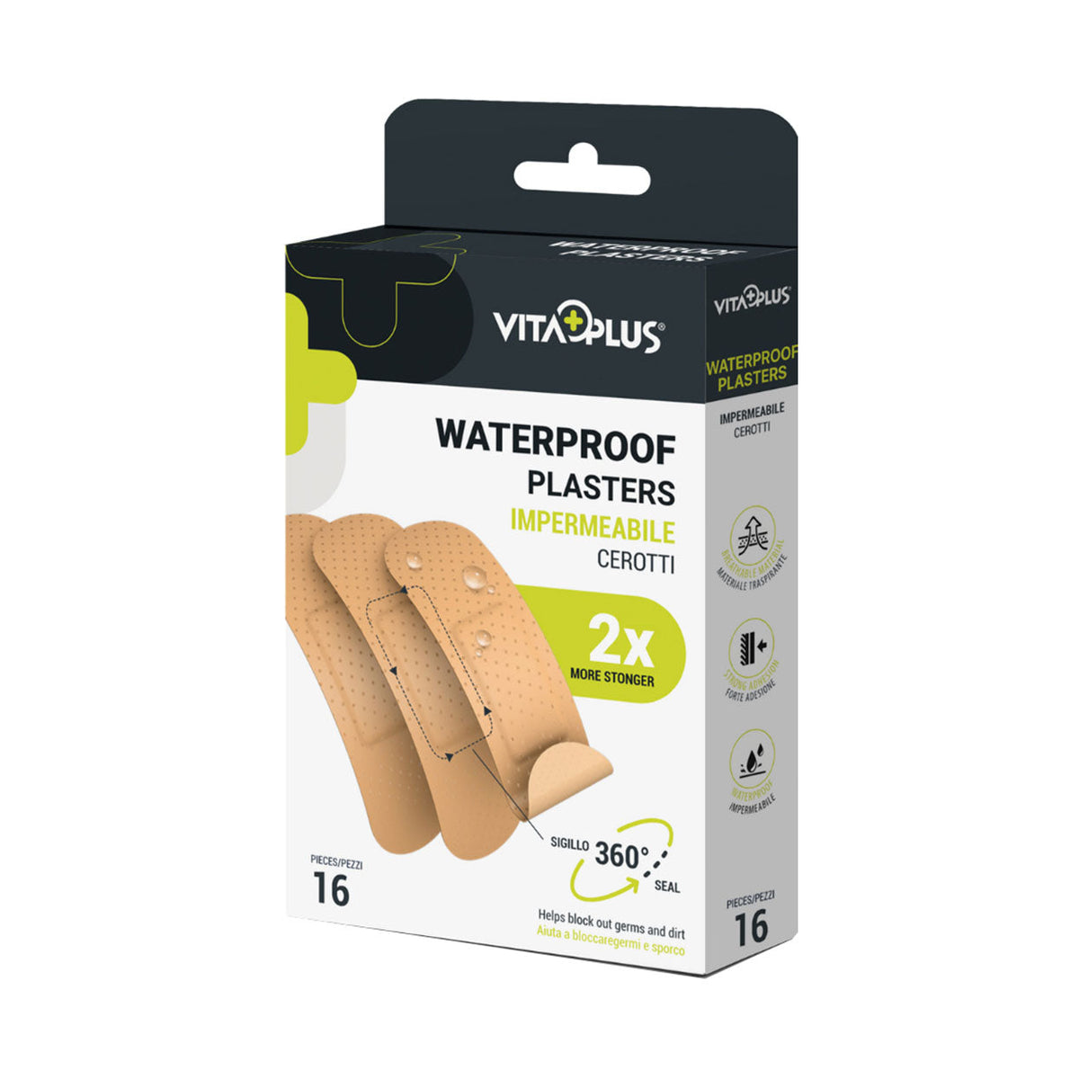 Vitaplus Waterproof Plaster Classic 16 Pack - Med365