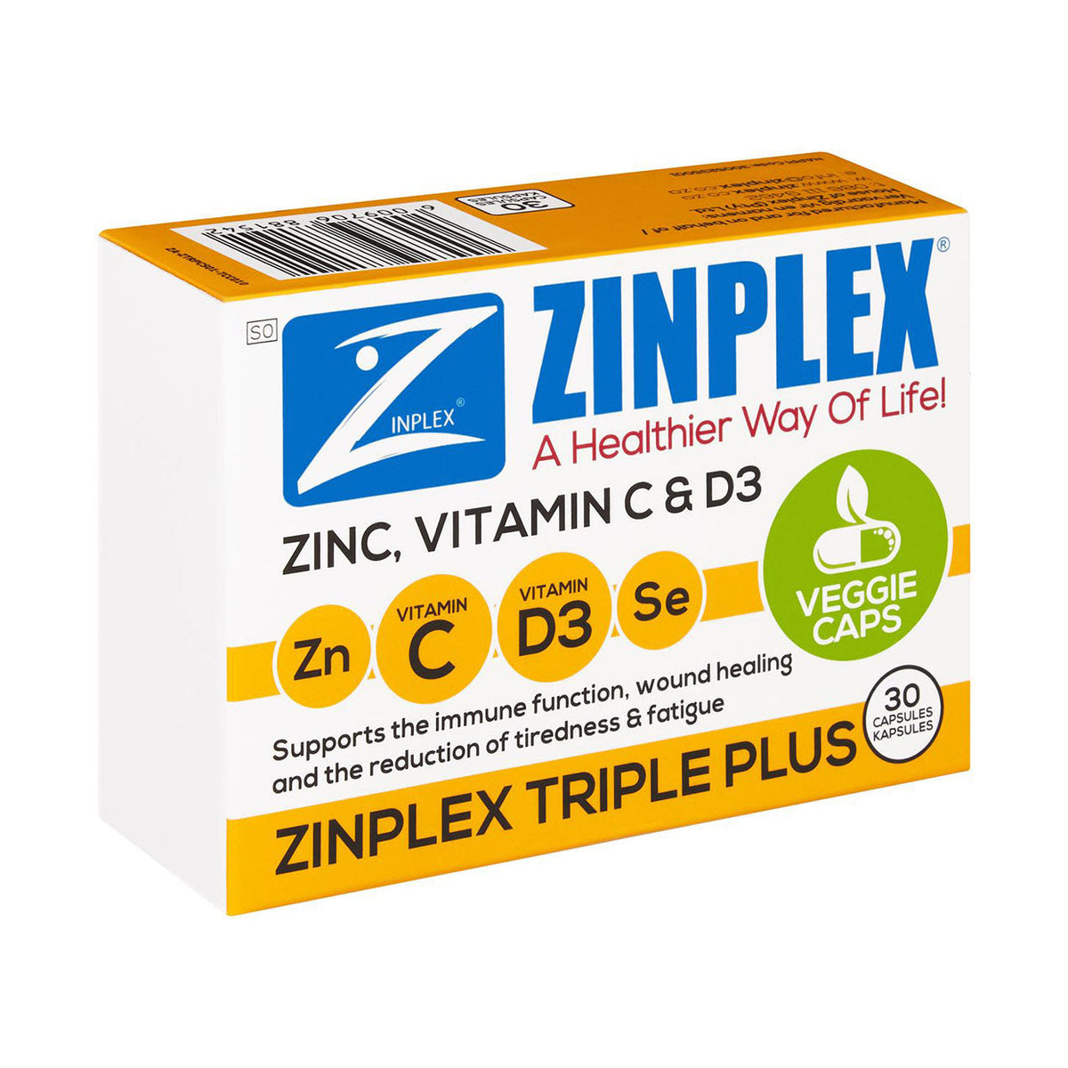 Zinplex Triple Plus 30 Vegi Capsules - Med365