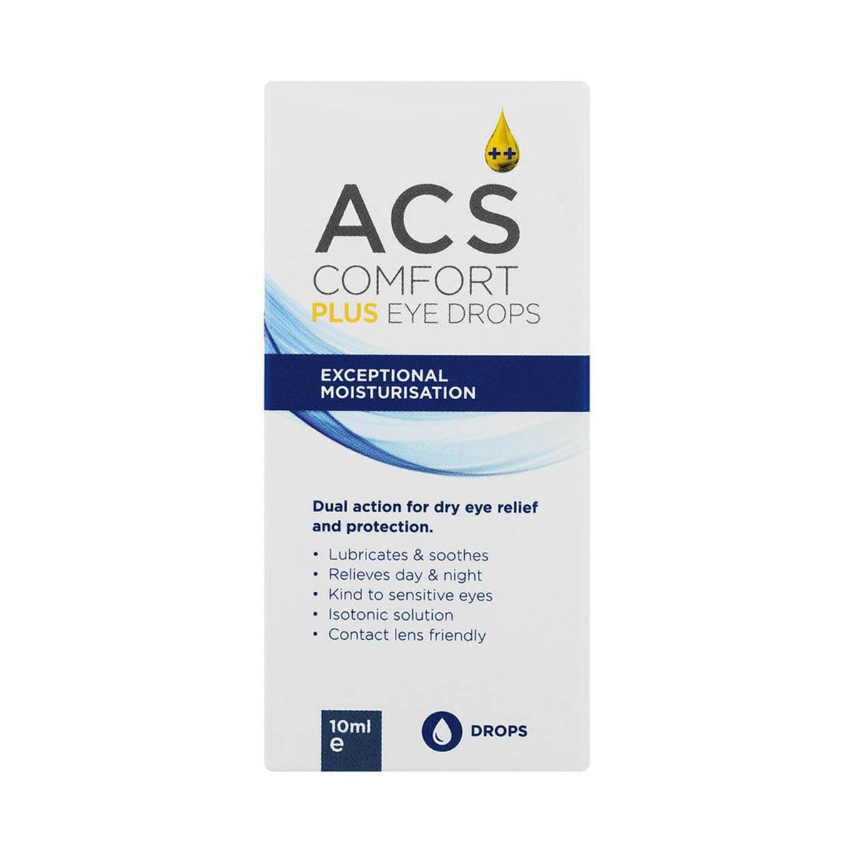 Acs Comfort Drops Plus Eye Drops Exceptional Moisturisation 10ml - Med365