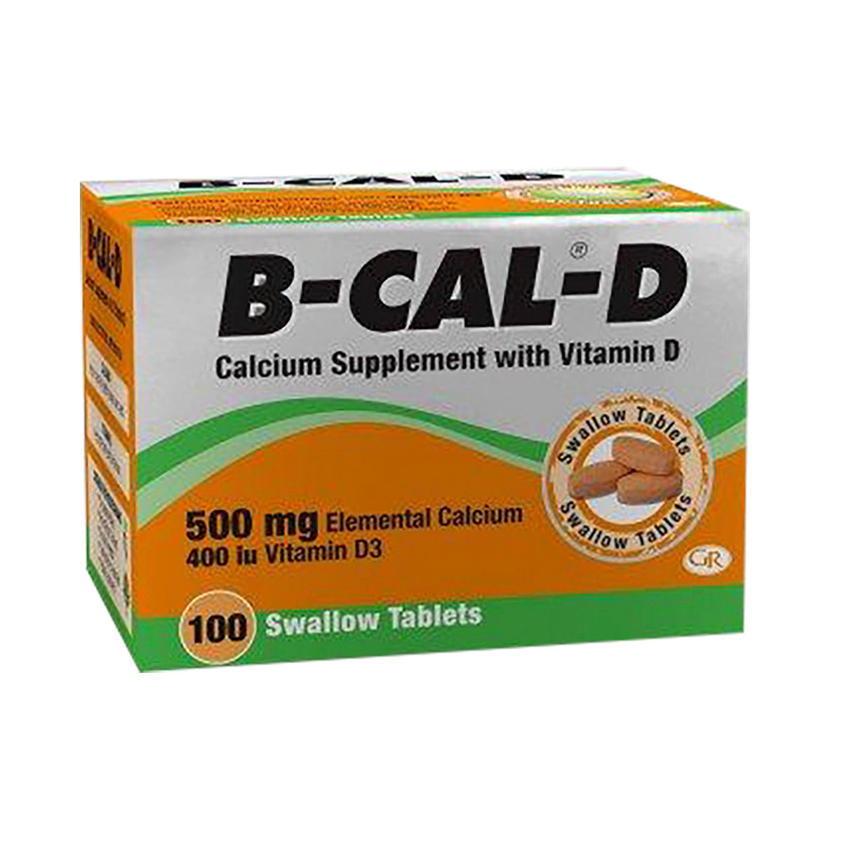 B-Cal-D Calcium Supplement with Vitamin D 100 Tablets - Med365