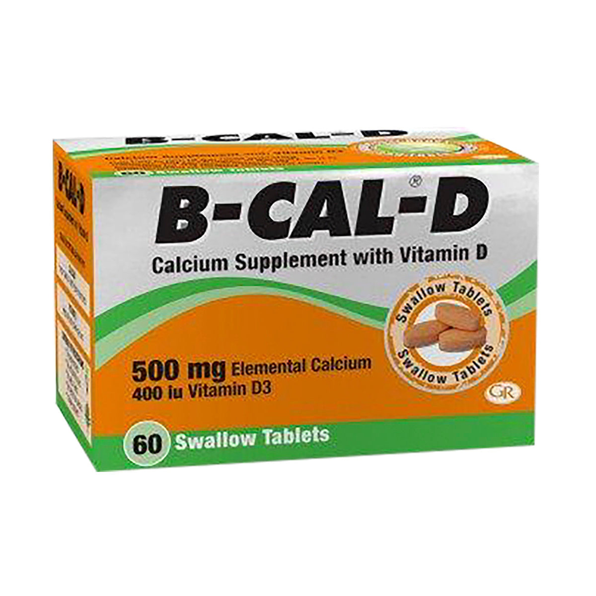 B-Cal-D Calcium Supplement with Vitamin D 60 Tablets - Med365
