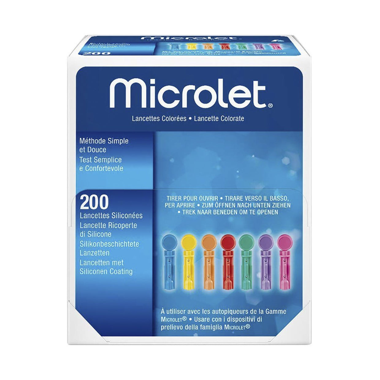 Bayer Microlet Coloured Lancets 200 Lancets - Med365