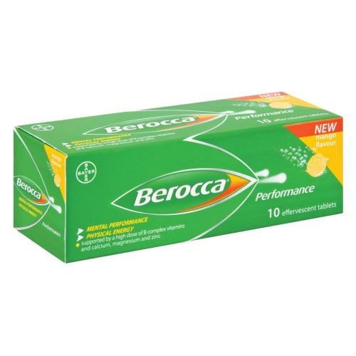 Berocca Performance Mango 10 Effervescent Tablets - Med365