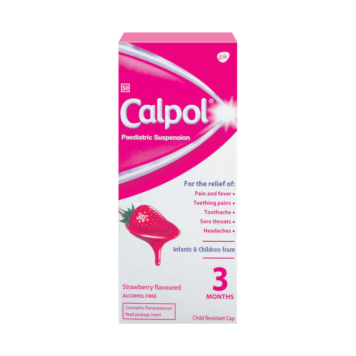 Calpol Paediatric Suspension Strawberry Syrup 50ml - Med365