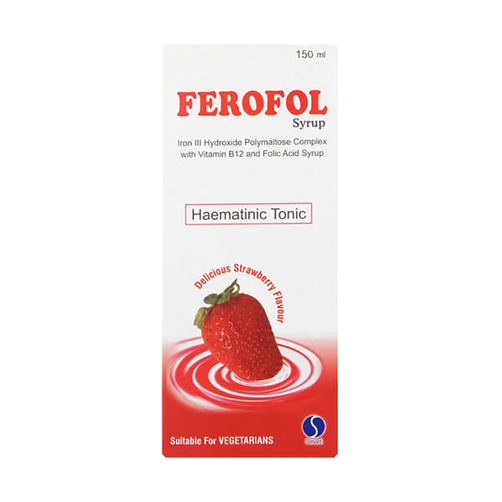Ferofol Syrup Haematinic Tonic Strawberry 150ml - Med365
