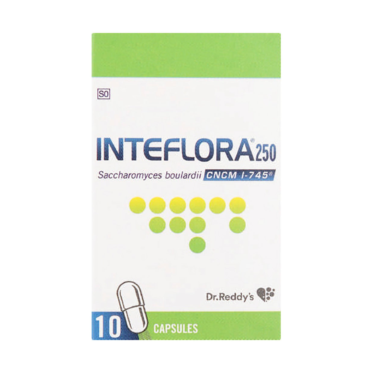 Inteflora 250 Probiotic Antidiarrhoeal 10 Capsules - Med365