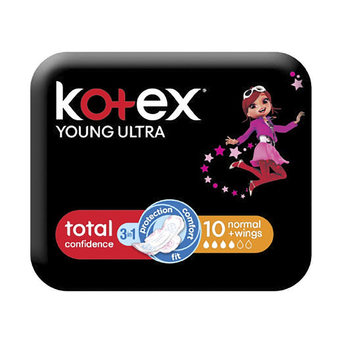 Kotex Young Ultra Thin Pads Normal + Wings 10 - Med365