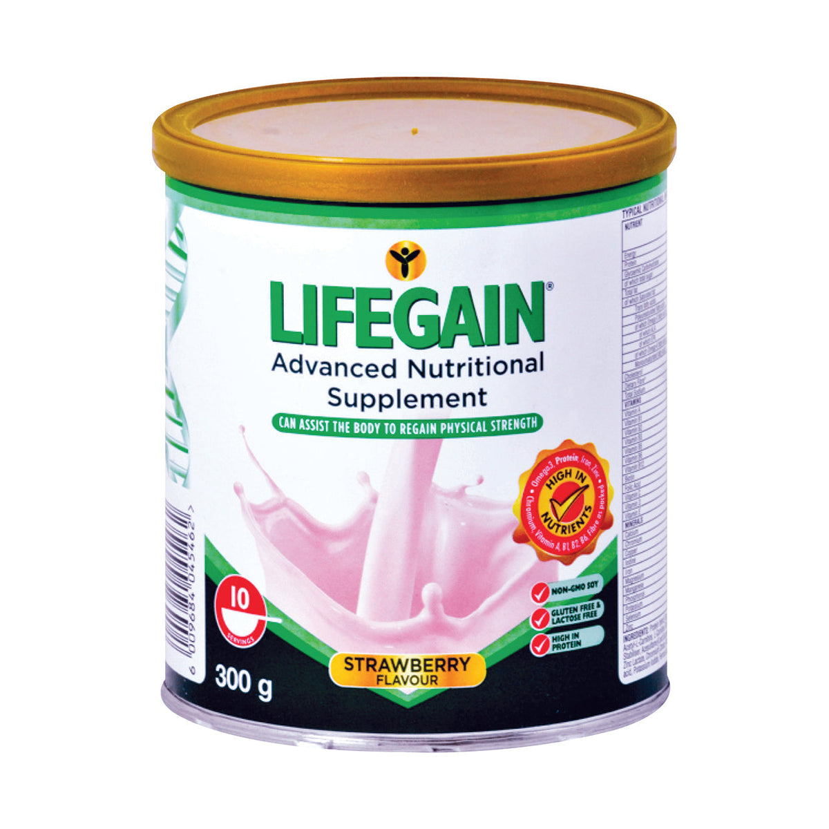 Lifegain Nutri Shake Strawberry 300g - Med365