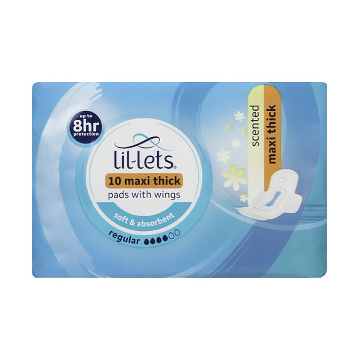 Lil-Lets Maxi Thick Pads Regular Scented 10 - Med365