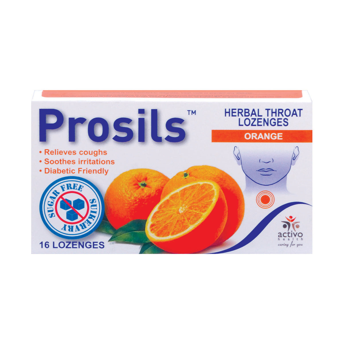Prosils Throat Lozenges Orange 16 Lozenges - Med365