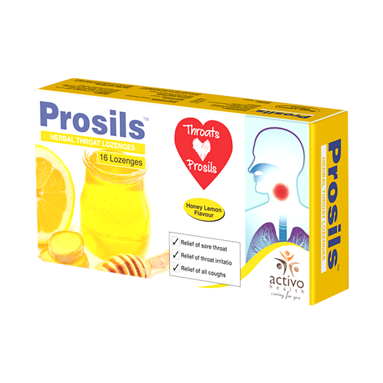 Prosils Throat Lozenges Honey & Lemon 16 Lozenges - Med365