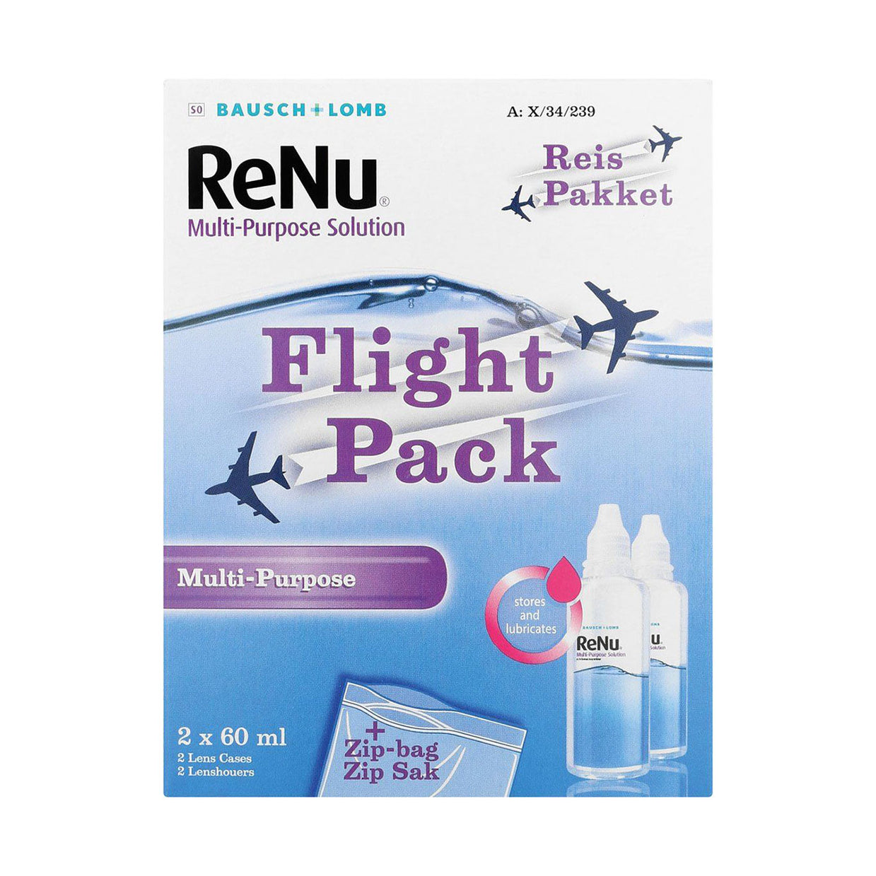 ReNu Multi-Purpose Solution Flight Pack 2 x 60ml - Med365