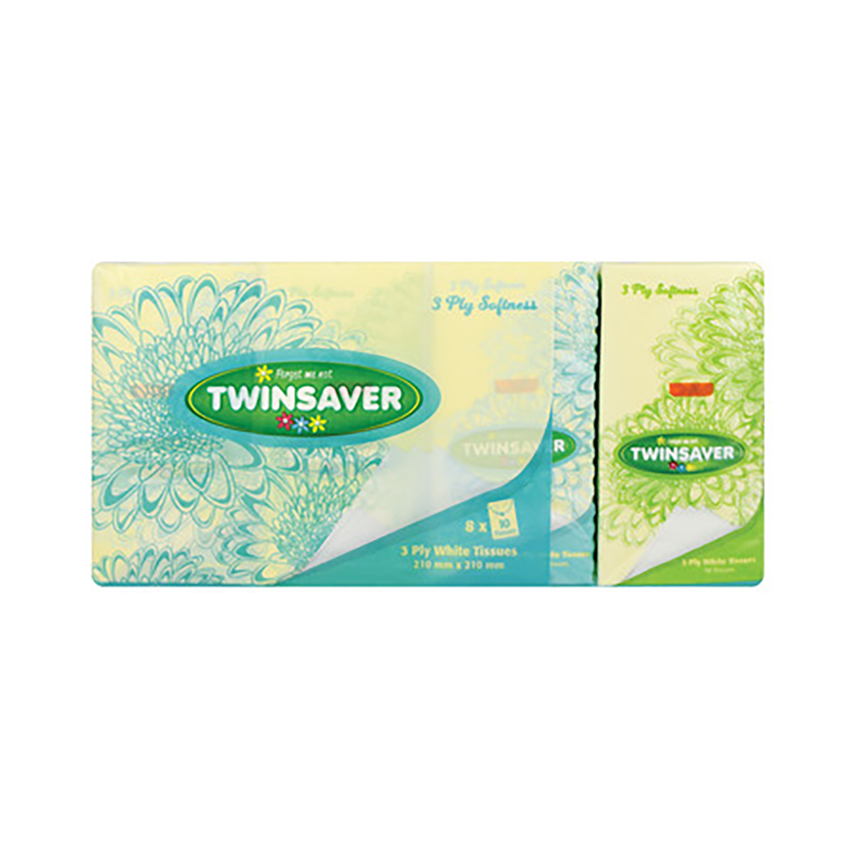 Twinsaver White 3 Ply Tissues 8 Packs - Med365