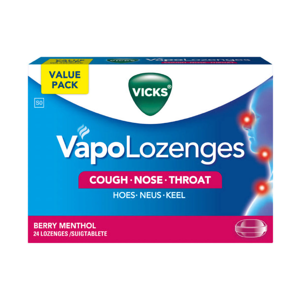 Vicks Vapo Berry Menthol 24 Lozenges - Med365