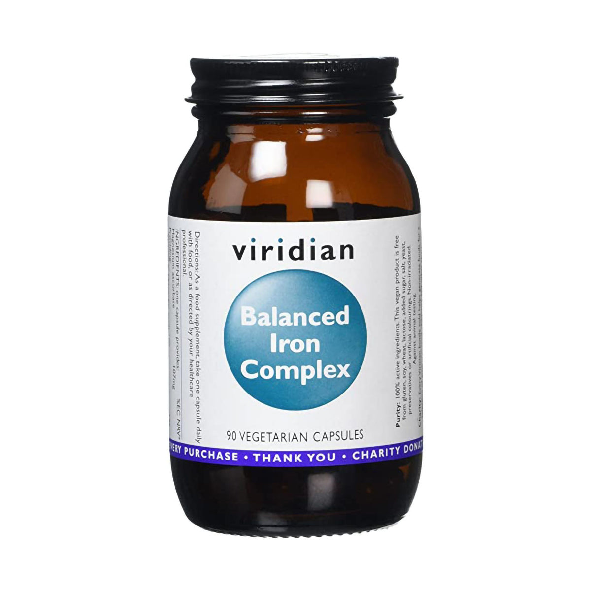 Viridian Balanced Iron Complex 90 Capsules - Med365